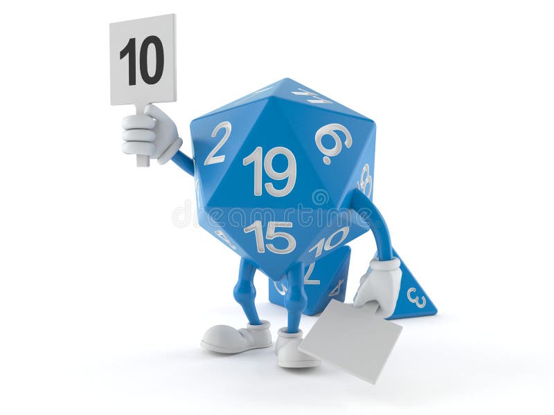 RPG Dice Character with Rating Number Stock Illustration - Illustration ...
