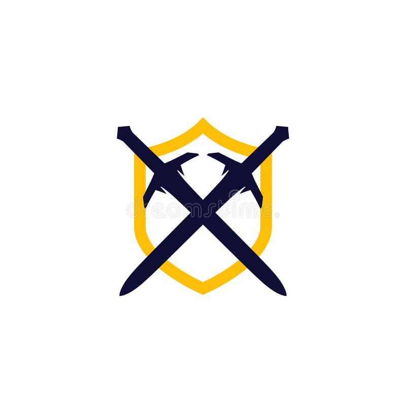 Rpg Game Icon with Swords and Shield Stock Illustration - Illustration ...