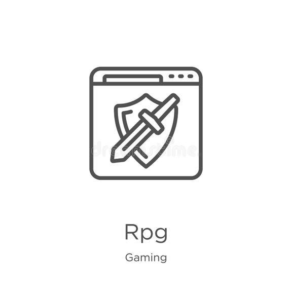 Rpg Icon Vector from Gaming Collection. Thin Line Rpg Outline Icon ...