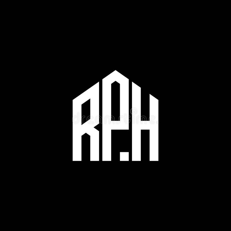RPH Letter Logo Design on BLACK Background. RPH Creative Initials ...