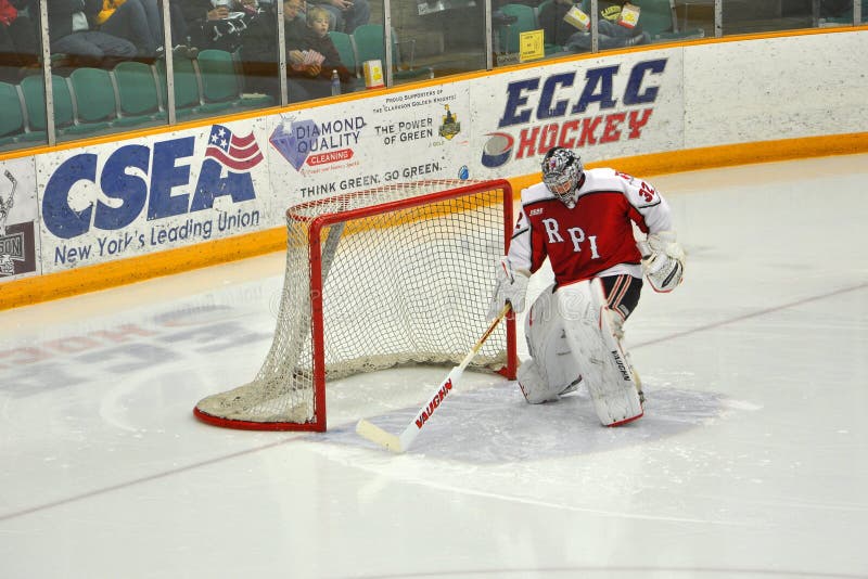 RPI Goalkeeper Warmup in NCAA Hockey Game Editorial Photo - Image of ...