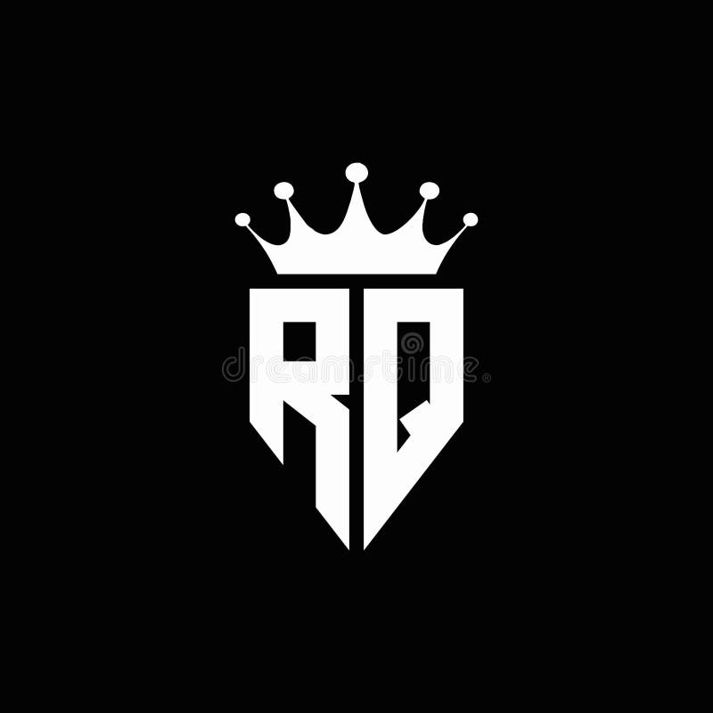 RQ Logo Monogram Emblem Style with Crown Shape Design Template Stock ...
