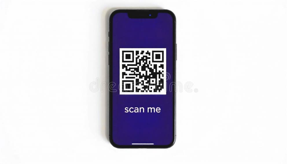 Rq scan code on phone stock photo. Image of application - 337800390