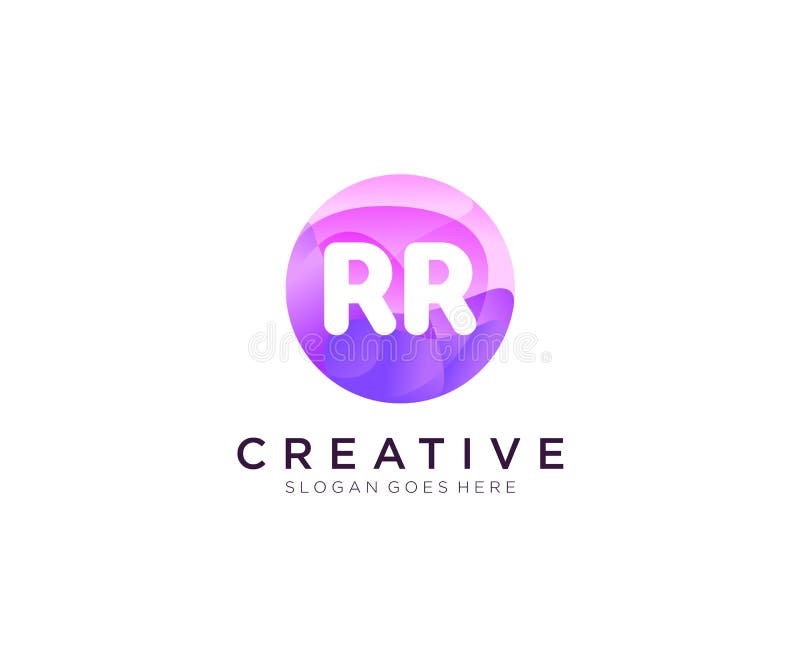 RR Initial Logo with Colorful Circle Template Vector Stock Vector ...