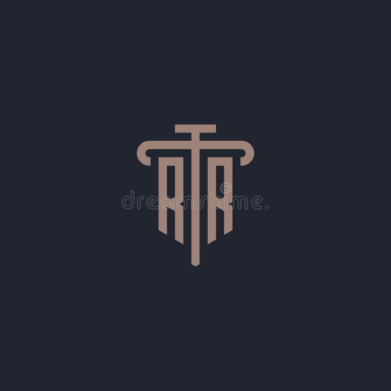 RR Initial Logo Monogram with Pillar Icon Design Stock Vector ...