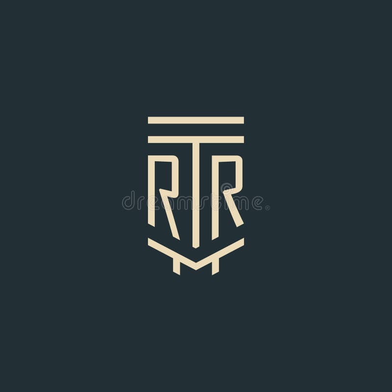 RR Initial Monogram with Simple Line Art Pillar Logo Designs Stock ...