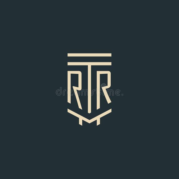 RR Initial Monogram with Simple Line Art Pillar Logo Designs Stock ...