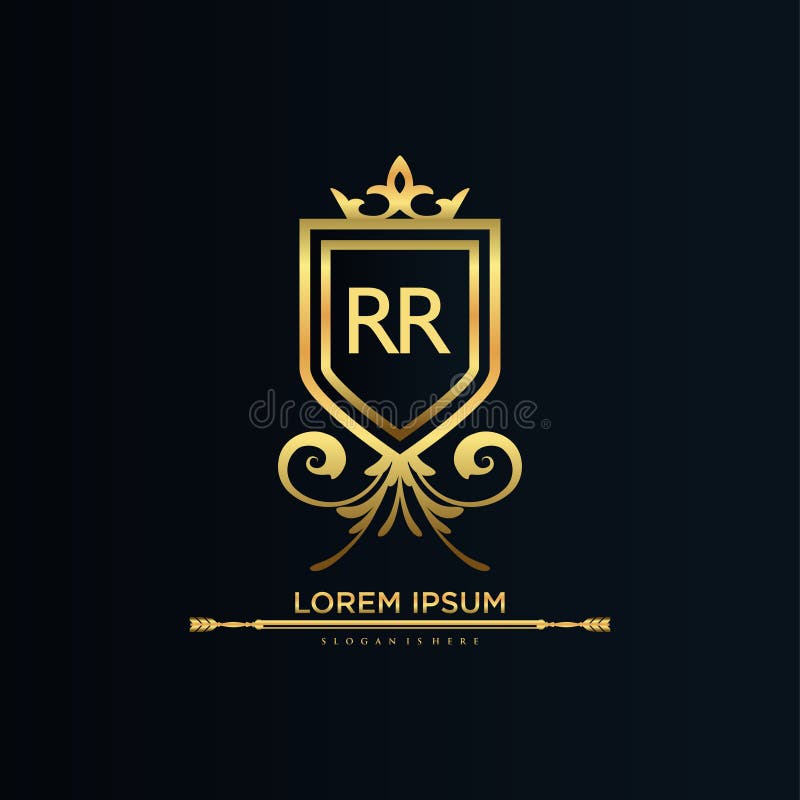 RR Letter Initial with Royal Template.elegant with Crown Logo Vector ...