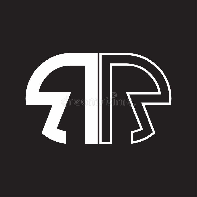 RR Letter Logo Monogram with Oval Shape Negative Space Design Template ...