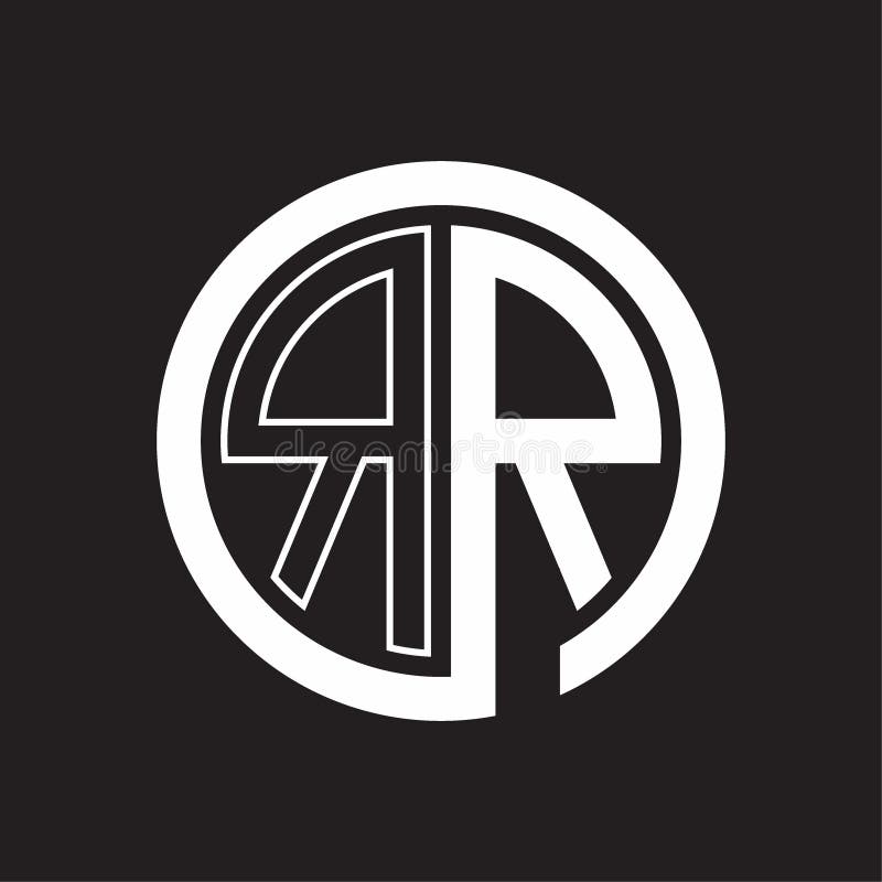 RR Logo with Circle Rounded Negative Space Design Template Stock Vector ...