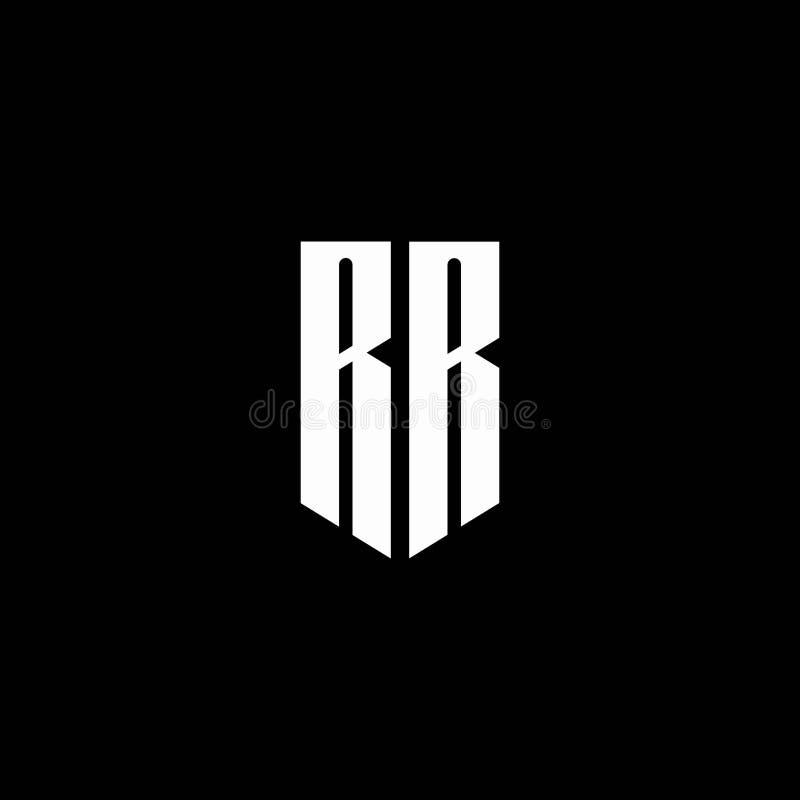 RR Logo Monogram with Emblem Style Isolated on Black Background Stock ...