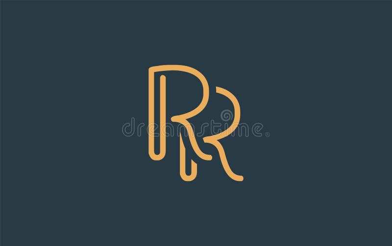 RR Minimalistic Line Art Logo Design with Abstract Lettering Stock ...