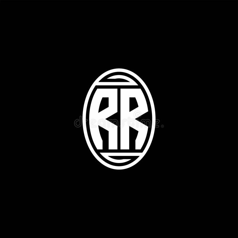 RR Monogram Logo Isolated on Oval Rotate Shape Stock Vector ...