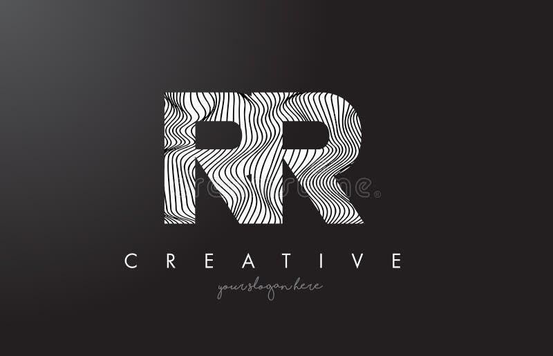 RR R Letter Logo with Zebra Lines Texture Design Vector. Stock Vector ...