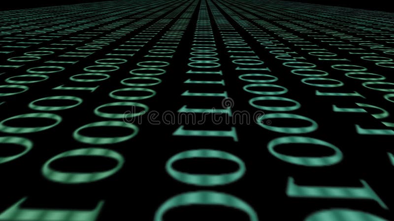 3d Rendering Of A Science Technology Binary Code Data Network Stock