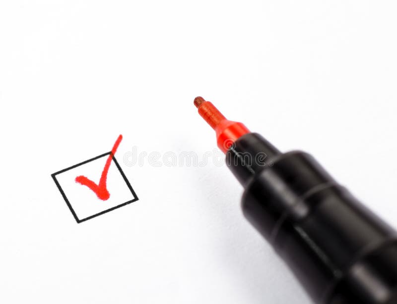 Rred Pen with Marked Checkbox Stock Photo - Image of business ...