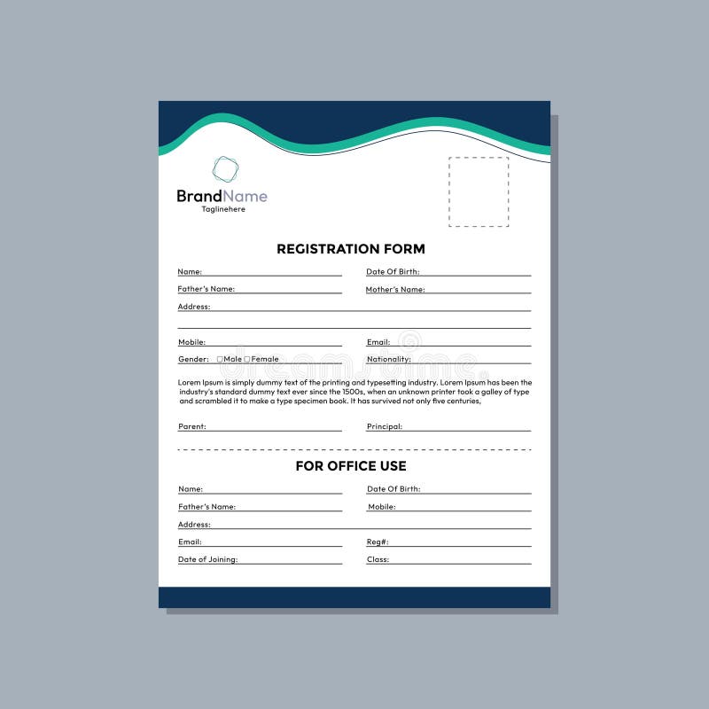 School Registration Form Template Stock Illustrations – 43 School ...