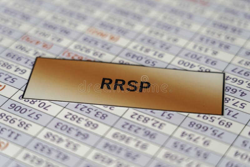 RRSP Sign Placed on Spreadsheet Report Background Stock Image - Image ...