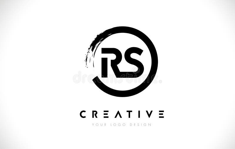 RS Letter Logo with Circle Brush Design and White Background Stock ...
