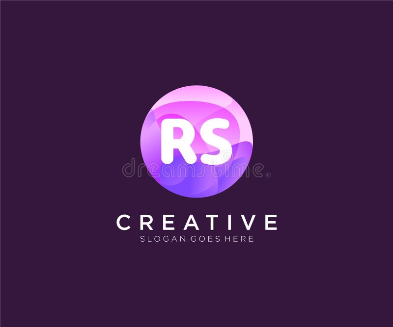 RS Initial Logo with Colorful Circle Template Vector Stock Vector ...