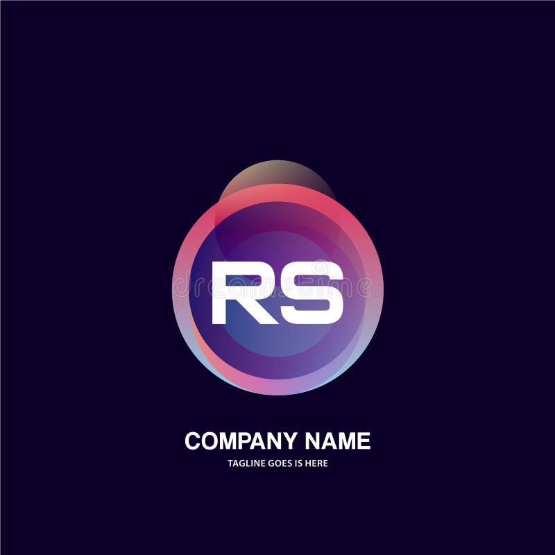 RS Initial Logo with Colorful Circle Template Vector Stock Vector ...