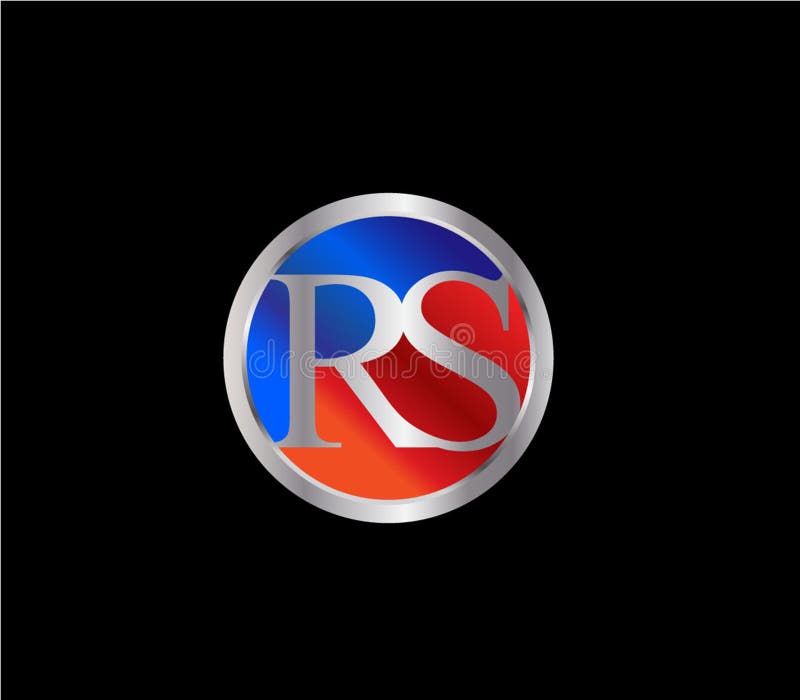 RS Initial Circle Shape Silver Red Blue Color Later Logo Design Stock ...
