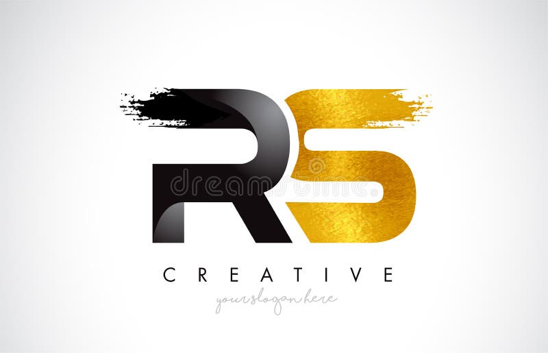 RS Letter Design with Brush Stroke and Modern 3D Look Stock Vector ...