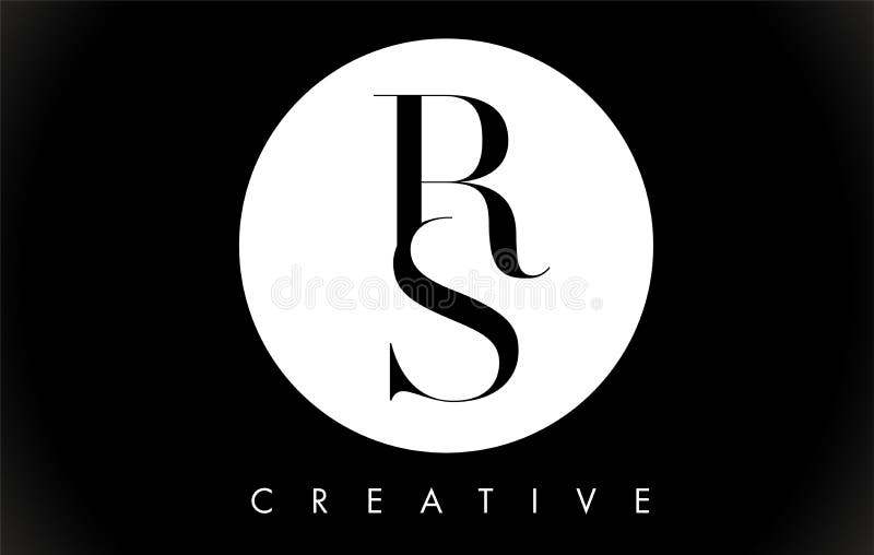 RS Letter Design Logo with Black and White Colors Vector Stock ...
