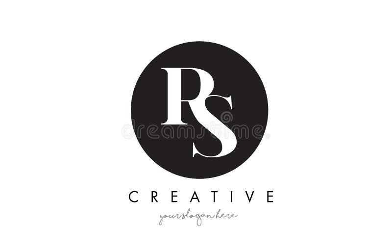 RS R S White Letter Logo Design with Circle Background. Stock Vector ...