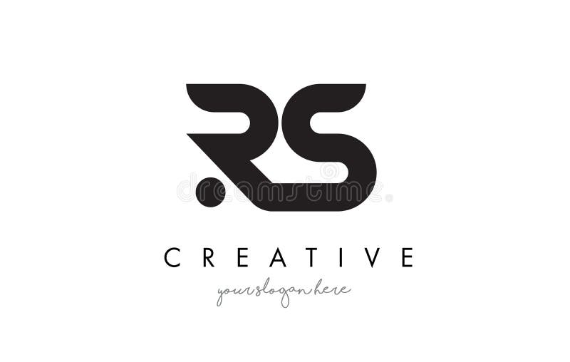 Rs Letter Logo Design With Creative Modern Trendy Typography Stock