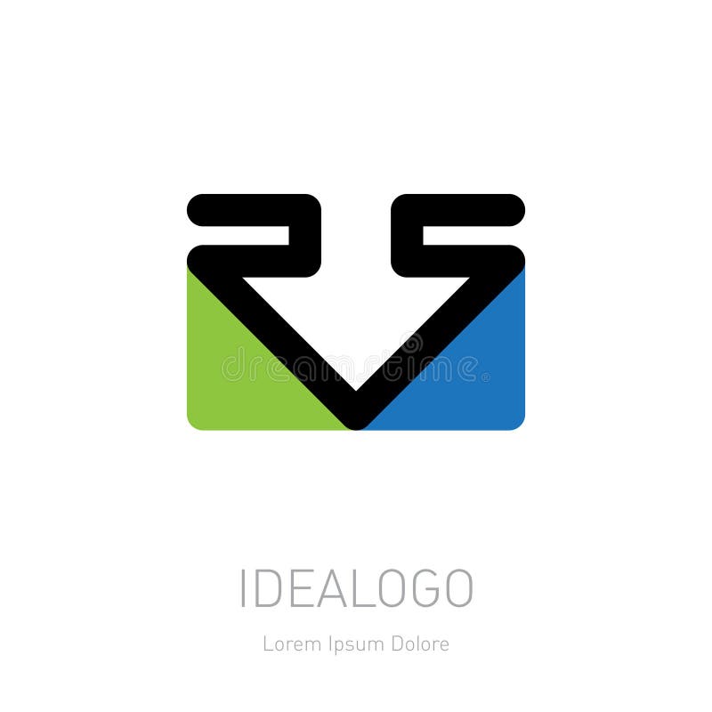 RS Logo. Logotype Template with Arrow and Triangles. Vector Design ...
