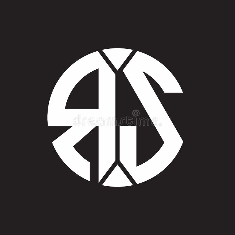 RS Logo Monogram with Piece Circle Ribbon Style Stock Vector ...