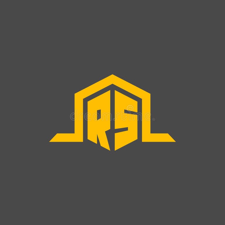 RS Monogram Initial Logo with Hexagon Style Design Stock Vector ...