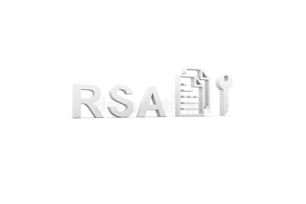 RSA Concept White Background 3d Stock Illustration - Illustration of ...