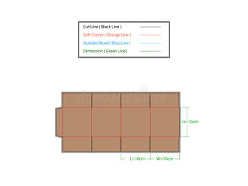 RSC Cartoon Box Dieline Template Stock Vector - Illustration of library ...