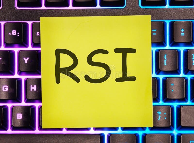 RSI Relative Strength Index Written on a Yellow Sticker on a Laptop ...