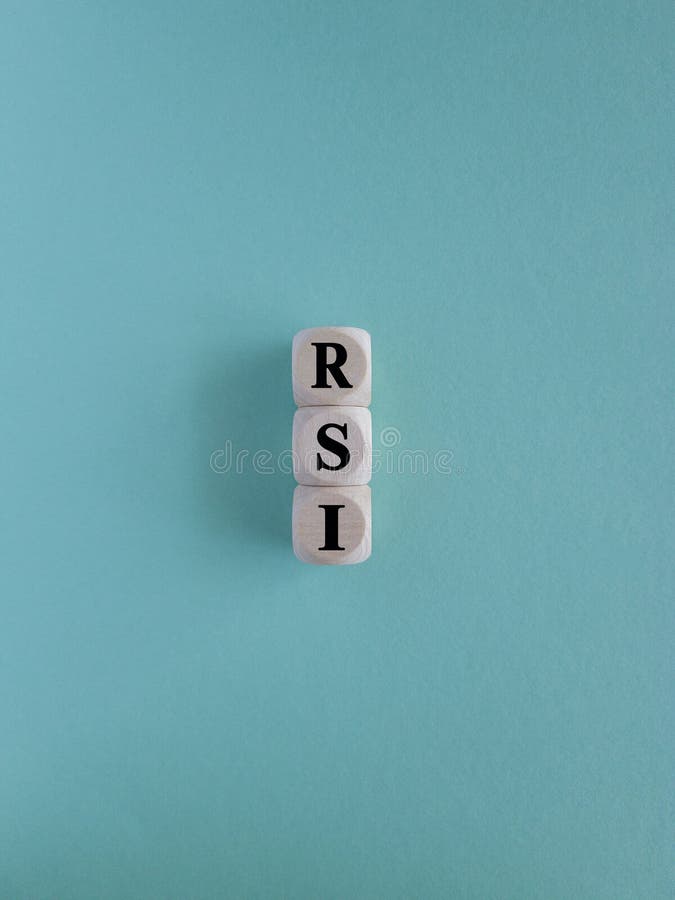 RSI Symbol. Concept Words RSI Relative Strength Index on the Blue ...