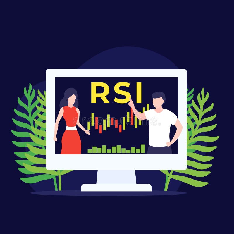 RSI Trading Indicator, Vector Art with People Stock Vector ...
