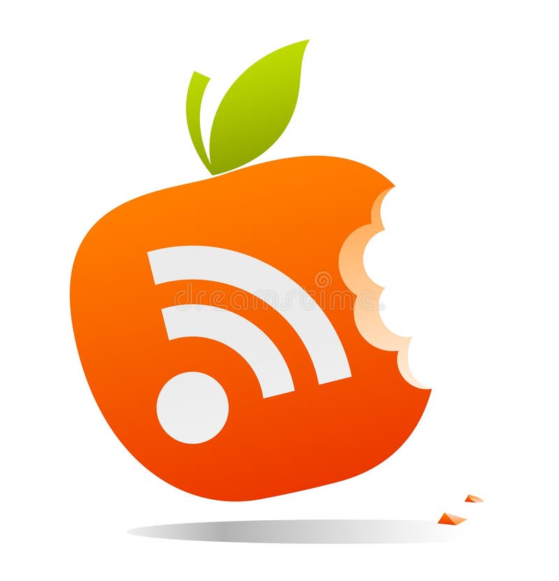 RSS apple stock illustration. Illustration of icon, news - 16050294