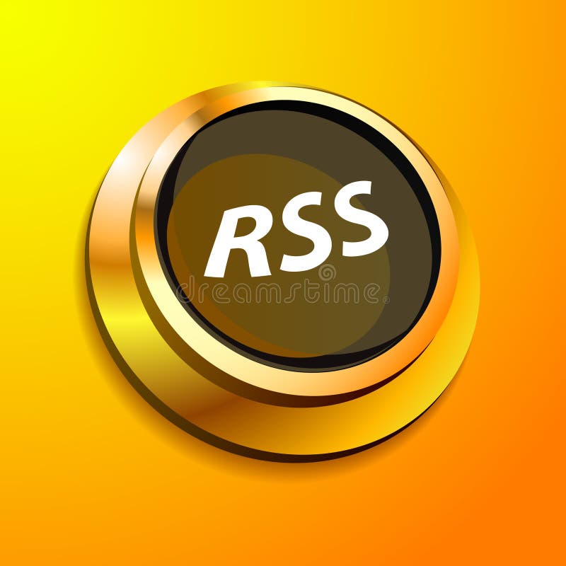 RSS button editorial stock photo. Illustration of super - 18831503