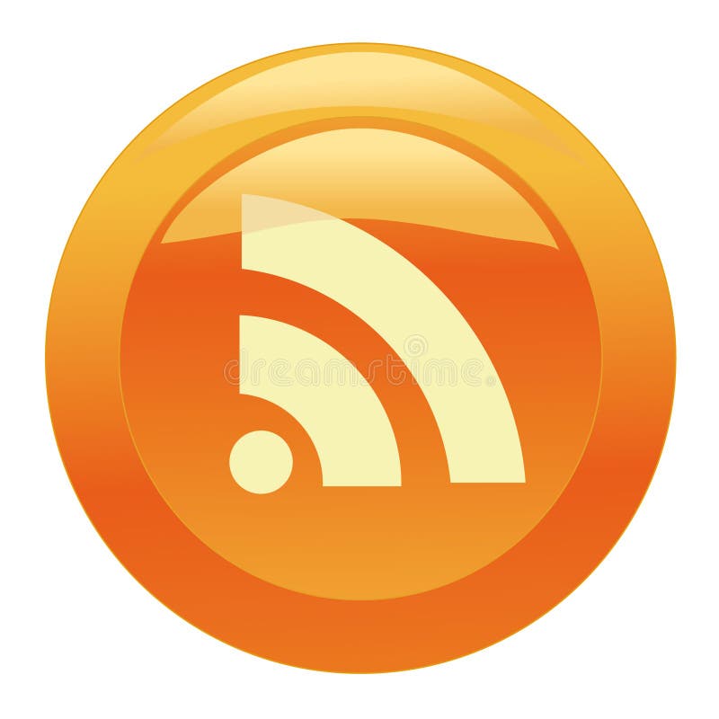 RSS feed button icon editorial image. Illustration of element - 6070605