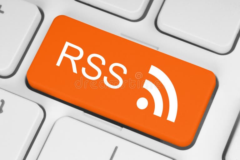 RSS button on keyboard stock image. Image of exchanging - 28025785