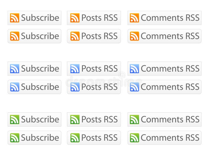 RSS Buttons EPS stock vector. Illustration of icon, networking - 15211087