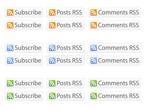 RSS Buttons EPS stock vector. Illustration of icon, networking - 15211087