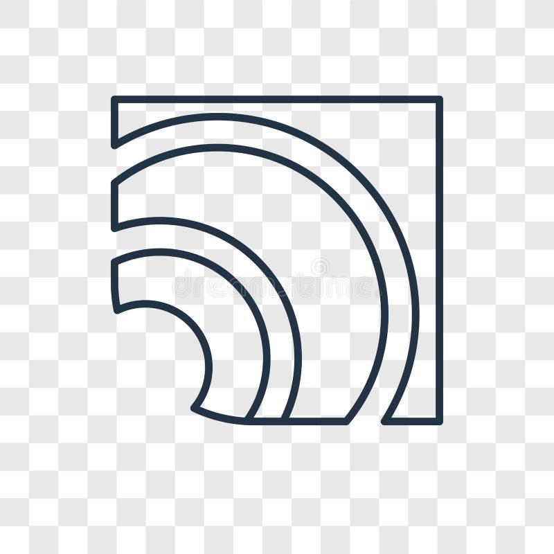 RSS Concept Vector Linear Icon Isolated on Transparent Background, RSS ...