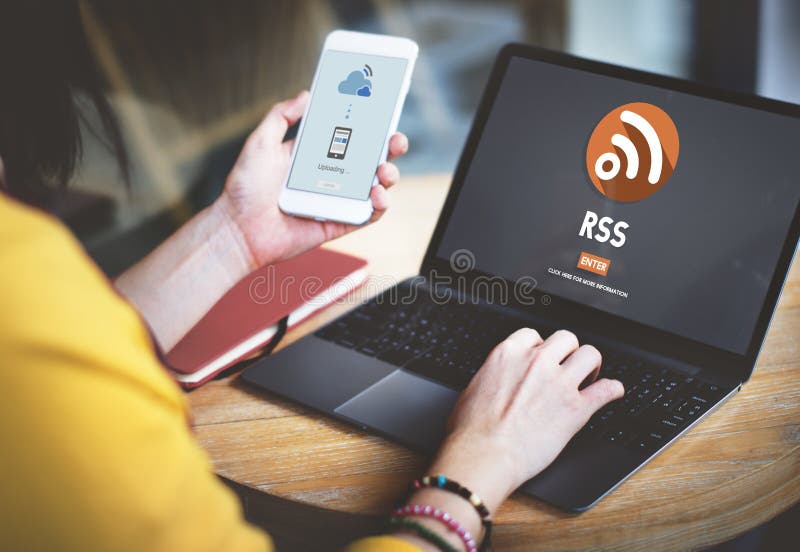 RSS Digital Announcement Network Technology Concept Stock Image - Image ...