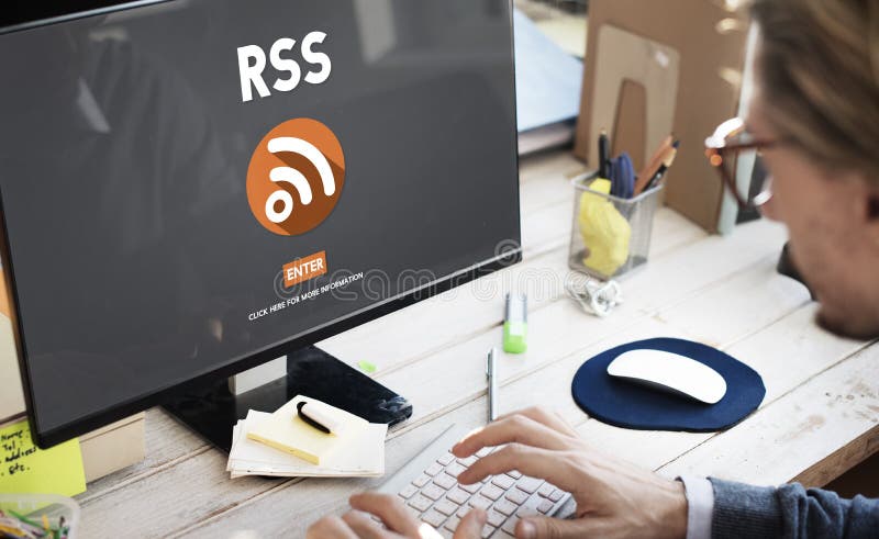 RSS Digital Announcement Network Technology Concept Stock Image - Image ...