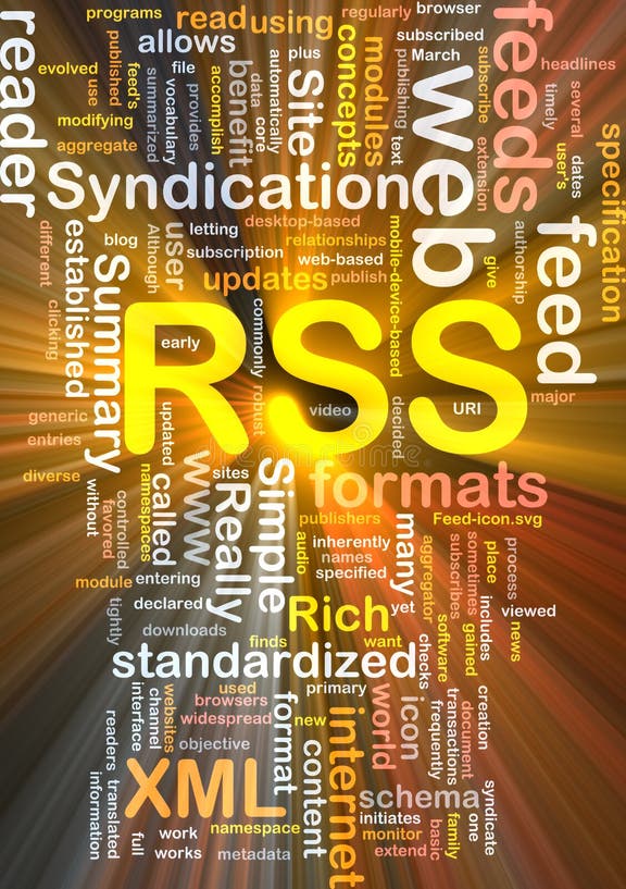 RSS Feed Background Concept Glowing Stock Illustration - Illustration ...
