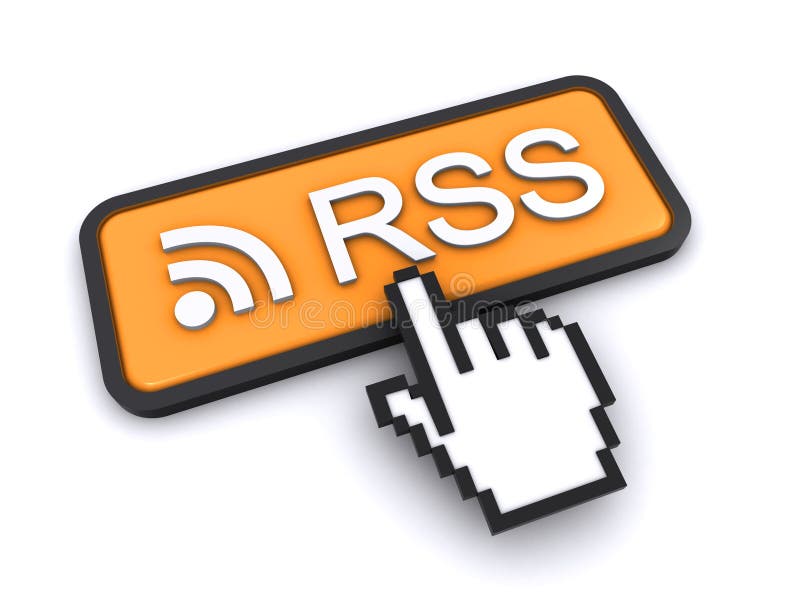 Rss feed button stock illustration. Illustration of button - 39427077