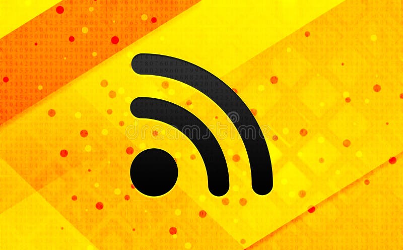 RSS Feed Icon Abstract Digital Banner Yellow Background Stock ...